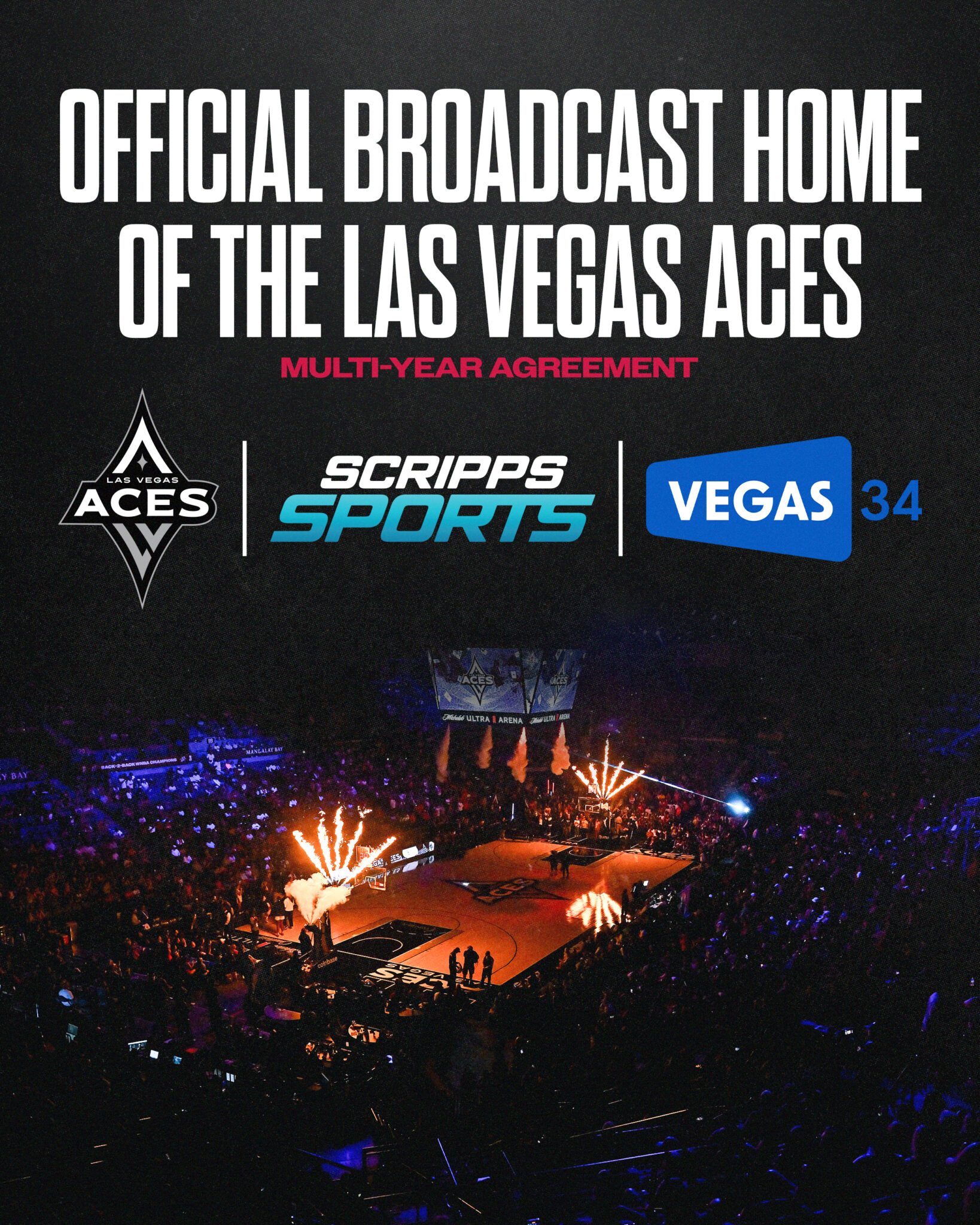 The Las Vegas Aces partner with Scripps Sports to broadcast regular season games on Vegas 34 ...